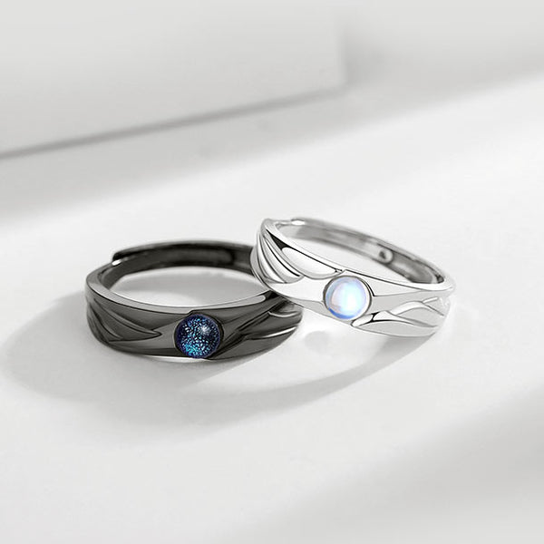 Matching Engraved Couple Rings Gift Set (Adjustable Size) Gullei.com