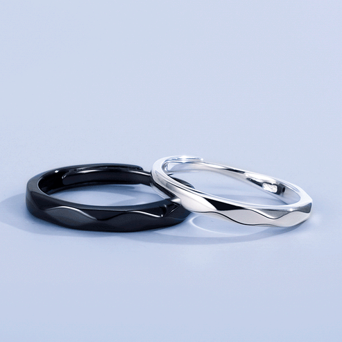 Matching Adjustable Size Promise Rings Set for Couples Birthday Gift ...
