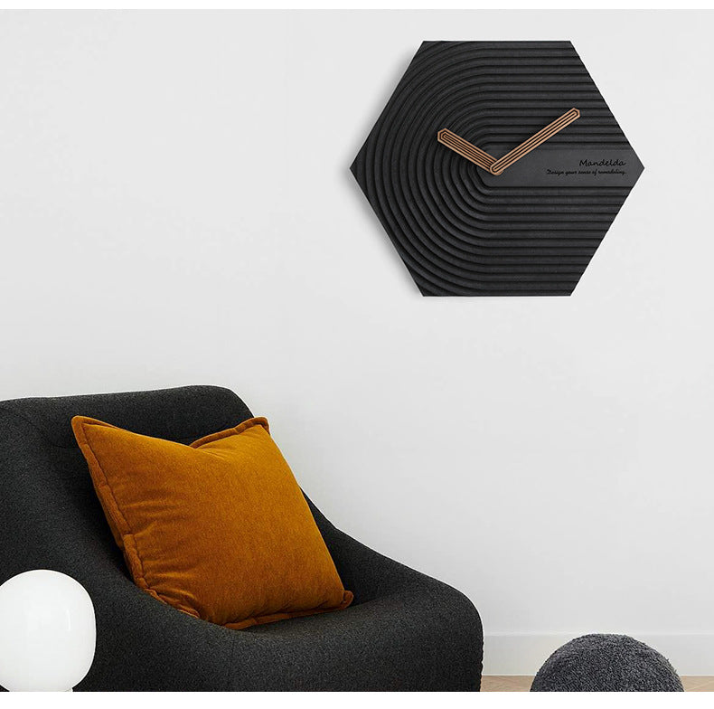 Hexagon Modern Analog Silent Wall Clock for Livingroom/Bedroom - Gullei