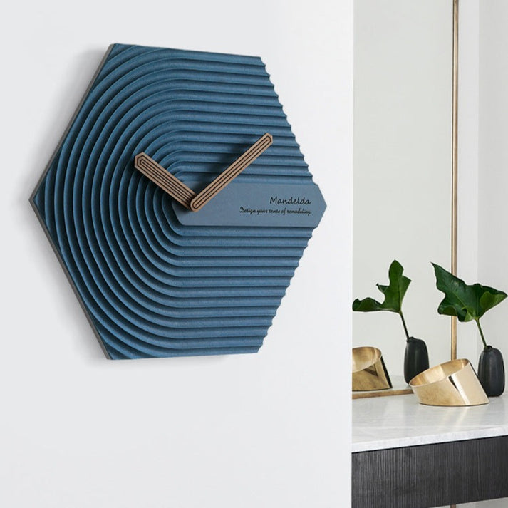 Hexagon Modern Analog Silent Wall Clock for Livingroom/Bedroom - Gullei