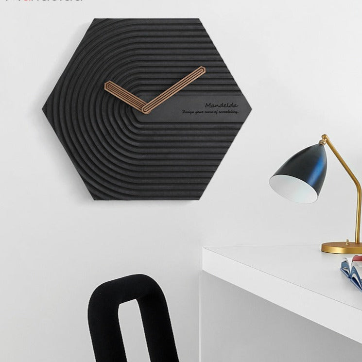 Hexagon Modern Analog Silent Wall Clock for Livingroom/Bedroom - Gullei