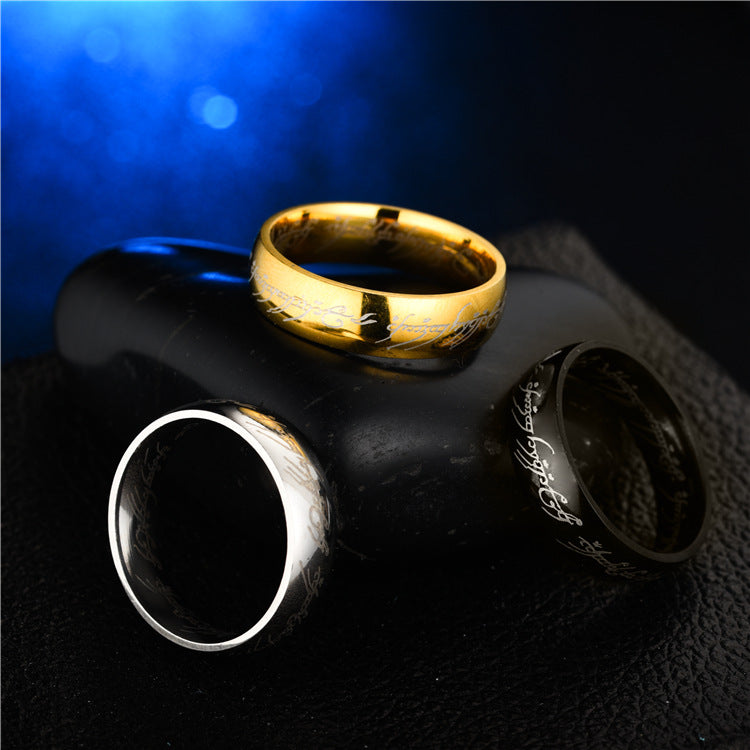LotR Ring for Guys | Stainless Steel with Inscription - Anniversary ...