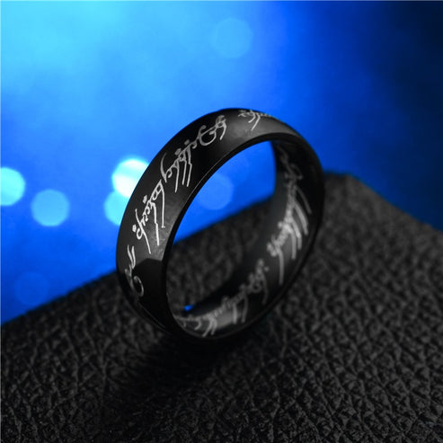 LotR Ring for Guys | Stainless Steel with Inscription - Anniversary ...