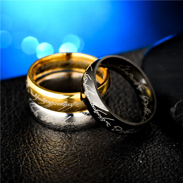 LotR Ring for Guys | Stainless Steel with Inscription - Anniversary ...