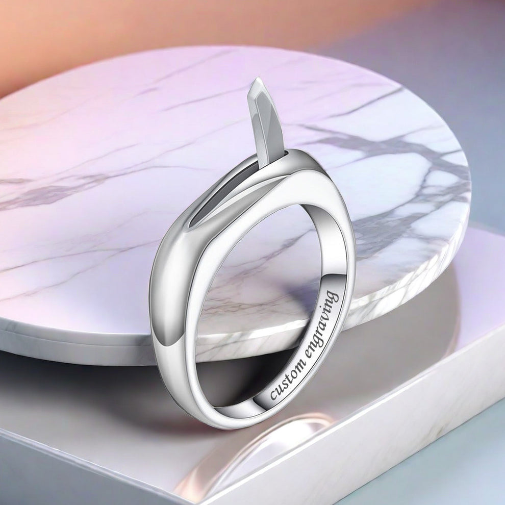 Hidden Blade Self Defense Ring | Stainless Steel Personal Safety Ring ...