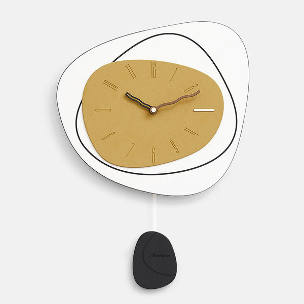 Irregular Shape Pendulum Analog Wall Clock for Livingroom/Bedroom - Gullei