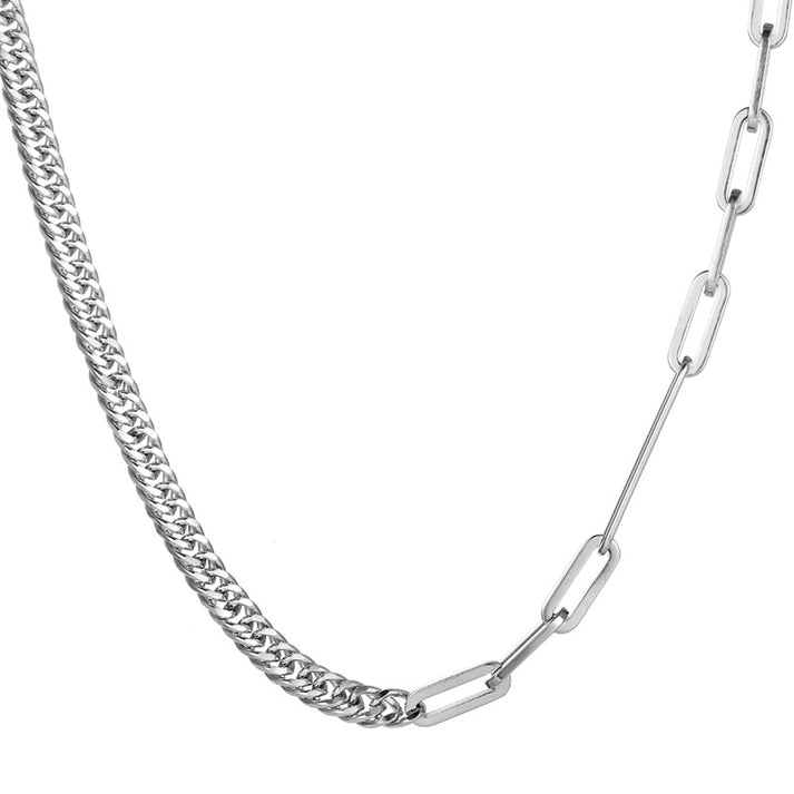 Half Cuban Half Paperclip Chain Choker Gift Gullei.com