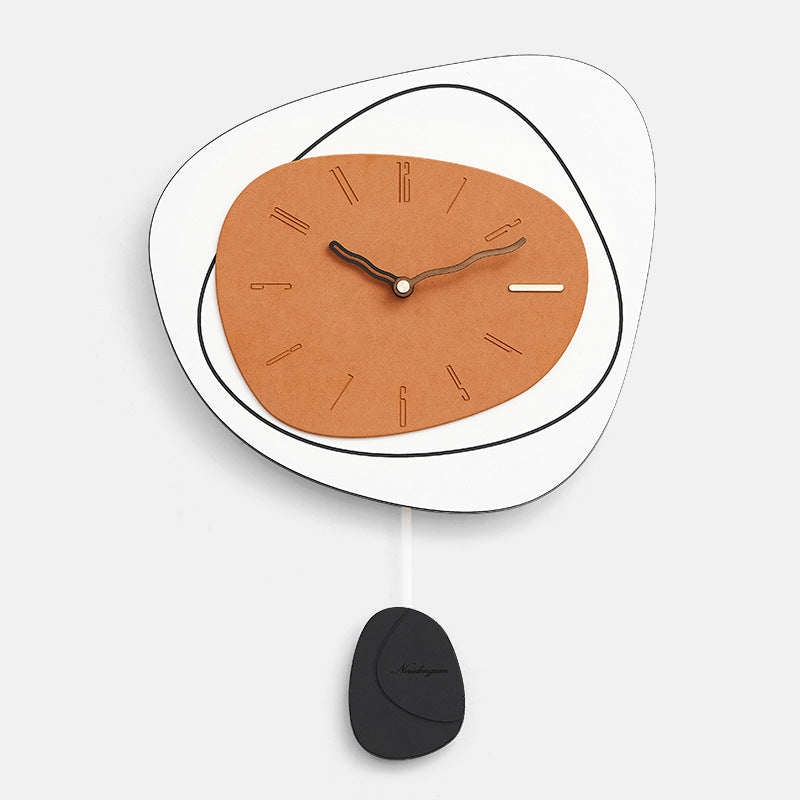 Irregular Shape Pendulum Analog Wall Clock for Livingroom/Bedroom - Gullei