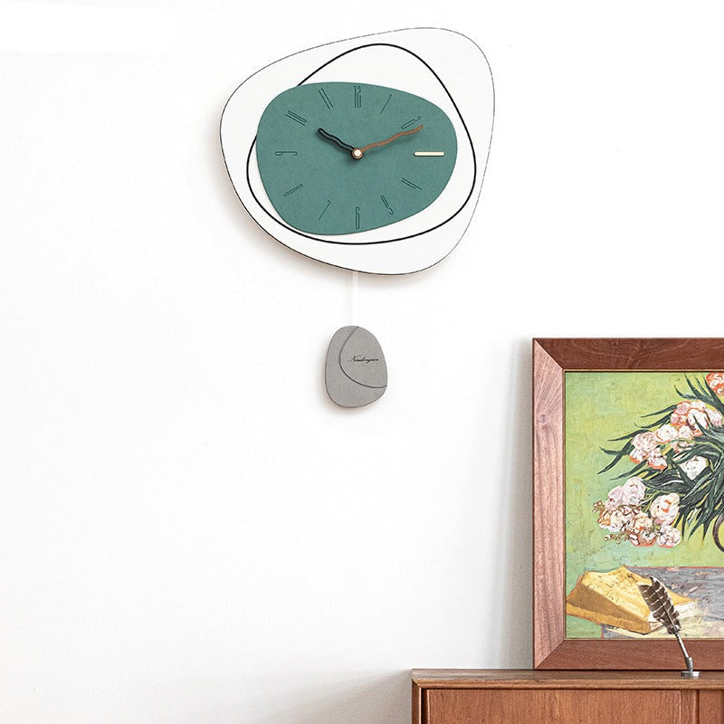 Irregular Shape Pendulum Analog Wall Clock for Livingroom/Bedroom - Gullei