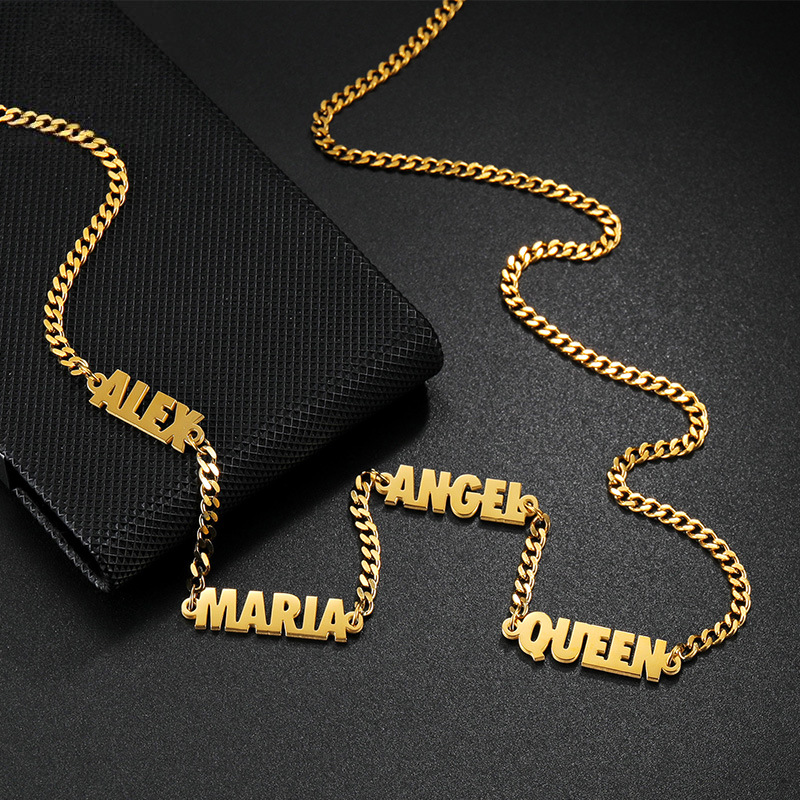 Thick Chain Multiple Names Necklace (Gift for Her) – Gullei