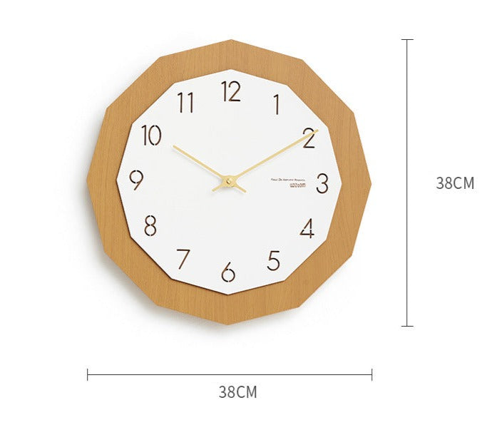 Modern Geometric Analog Silent Wall Clock for Livingroom/Bedroom - Gullei