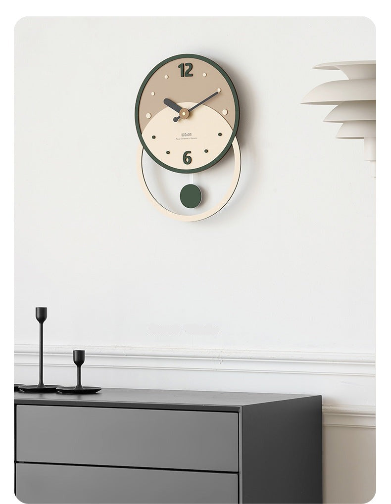 Minimalist Circular Pendulum Silent Wall Clock for Livingroom/Bedroom ...