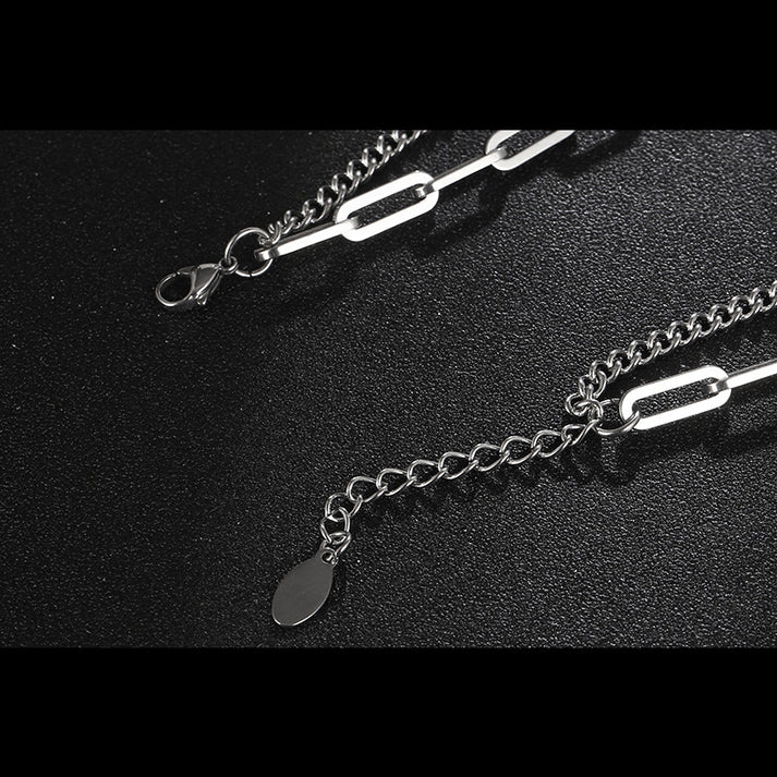 Double Layered Chain Mens Necklace Gullei.com