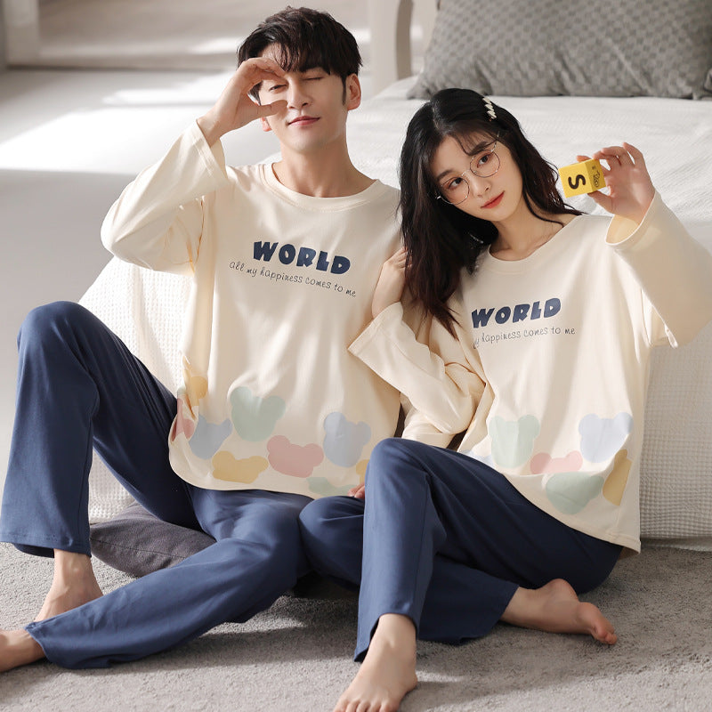 Matching Bears Couple PJs Set for Two (100% Cotton) - Gullei