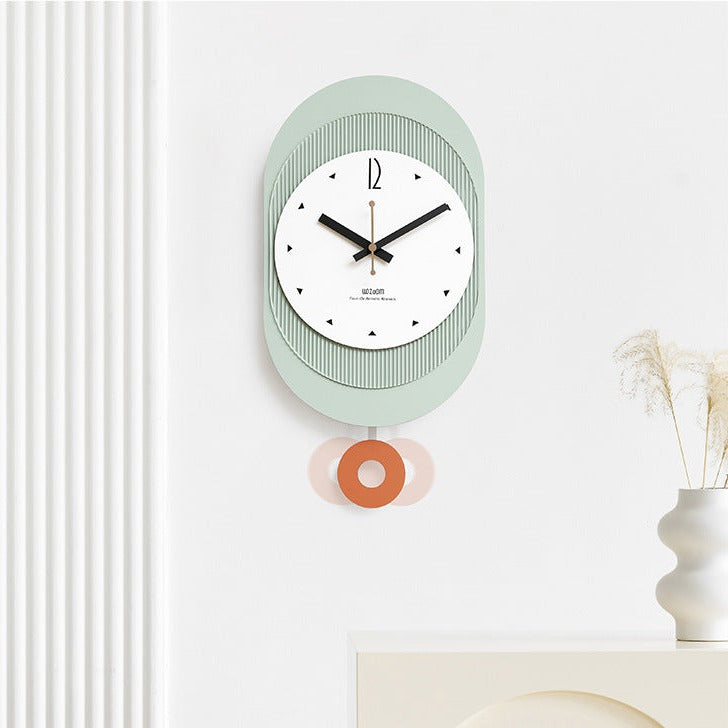 Modern Pendulum Analog Wall Clock for Living Room - Battery Operated ...