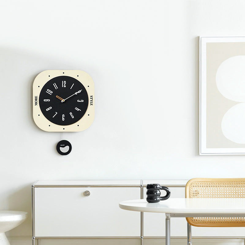 Modern Square Pendulum Silent Wall Clock for Livingroom/Bedroom - Gullei