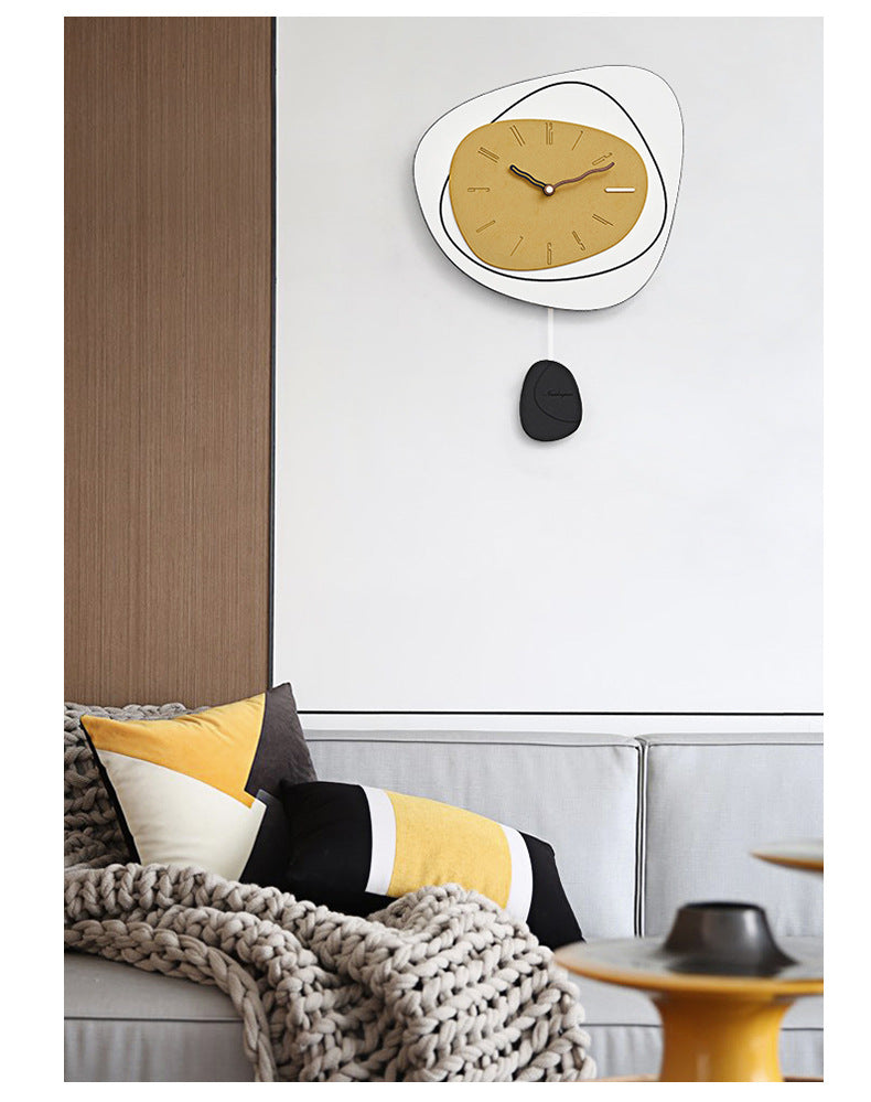 Irregular Shape Pendulum Analog Wall Clock for Livingroom/Bedroom - Gullei