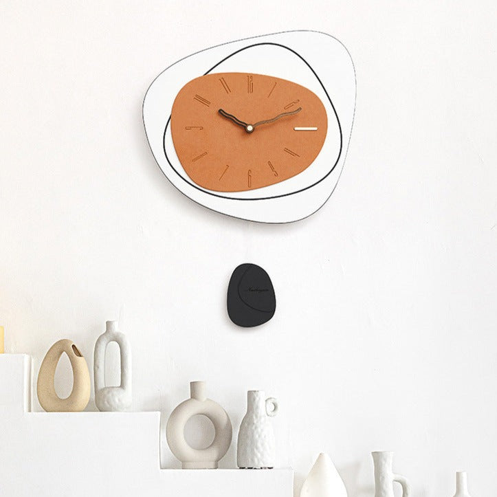 Irregular Shape Pendulum Analog Wall Clock for Livingroom/Bedroom - Gullei