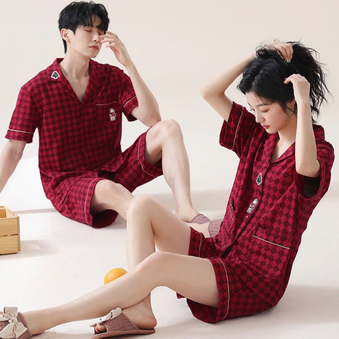 Matching Shorts Pajamas Set for Couples - 100% Cotton – Gullei