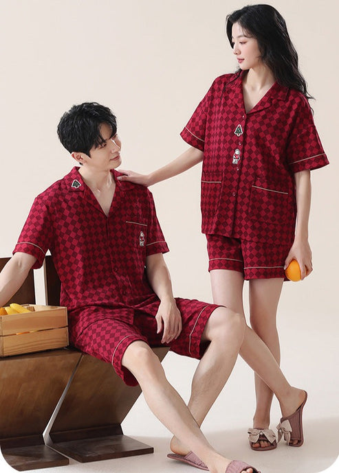 Matching Shorts Pajamas Set for Couples - 100% Cotton – Gullei