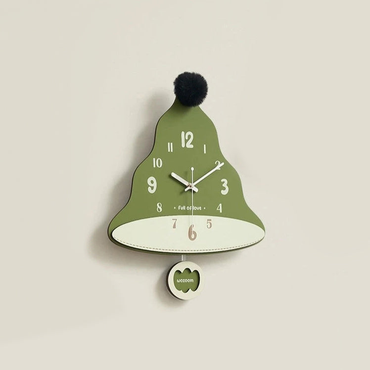 Gullei Christmas Bell Cute Analog Pendulum Wall Clock for Livingroom ...