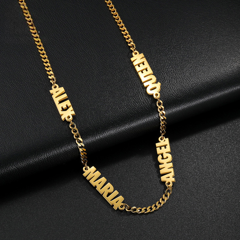 Thick Chain Multiple Names Necklace (Gift for Her) – Gullei