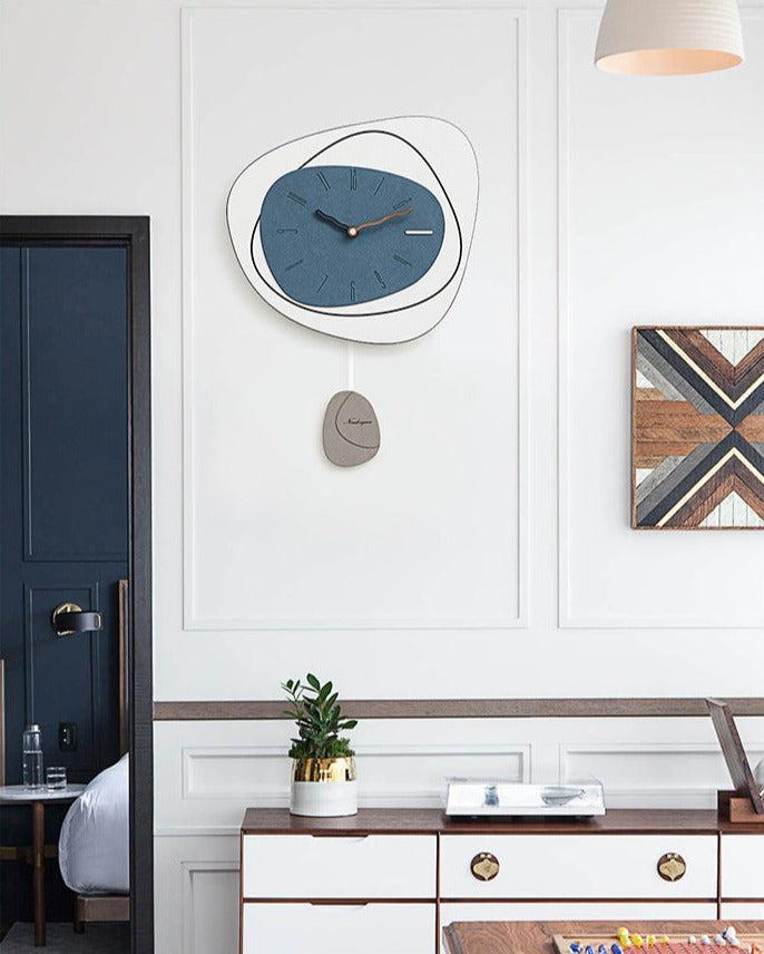 Irregular Shape Pendulum Analog Wall Clock for Livingroom/Bedroom - Gullei