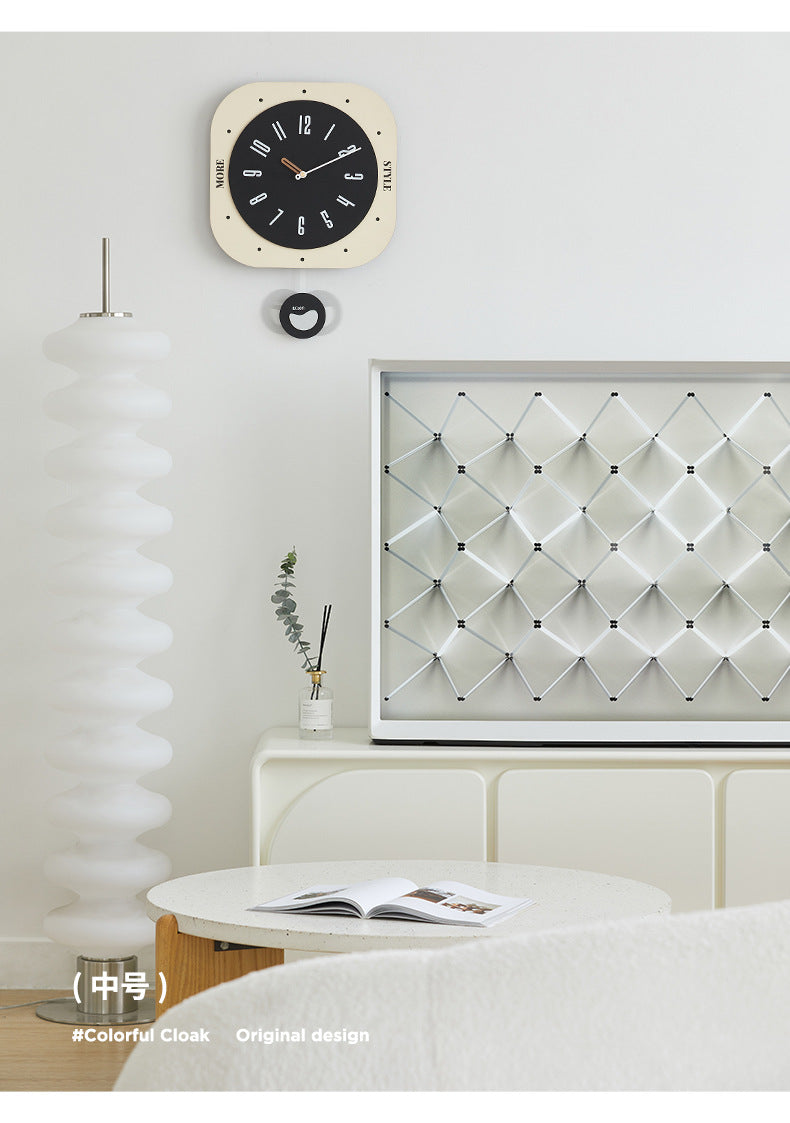 Modern Square Pendulum Silent Wall Clock for Livingroom/Bedroom - Gullei