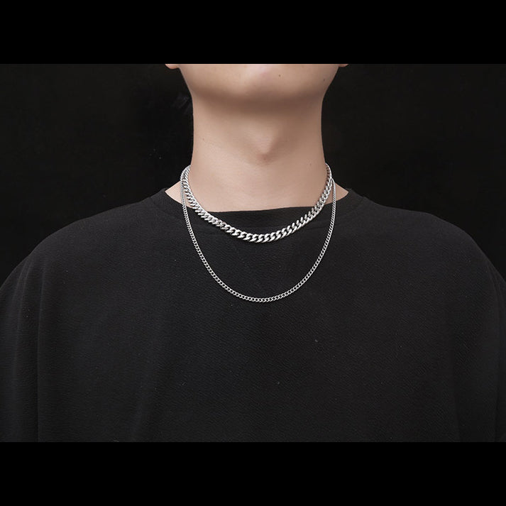 Double Layered Chain Necklace for Men Gullei.com