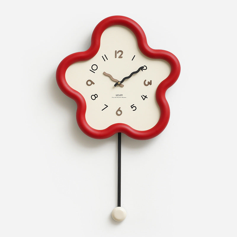Cute Flower Pendulum Clock | Silent Non Ticking Wall Clock | Gullei™