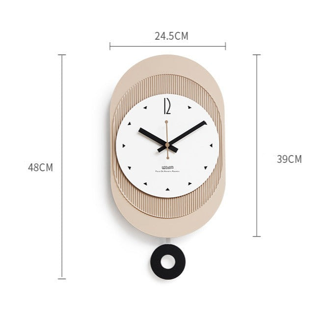 Modern Pendulum Analog Wall Clock for Living Room - Battery Operated ...
