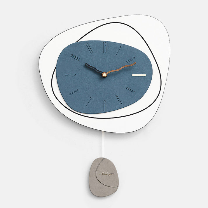 Irregular Shape Pendulum Analog Wall Clock for Livingroom/Bedroom - Gullei