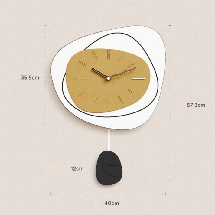 Irregular Shape Pendulum Analog Wall Clock for Livingroom/Bedroom - Gullei
