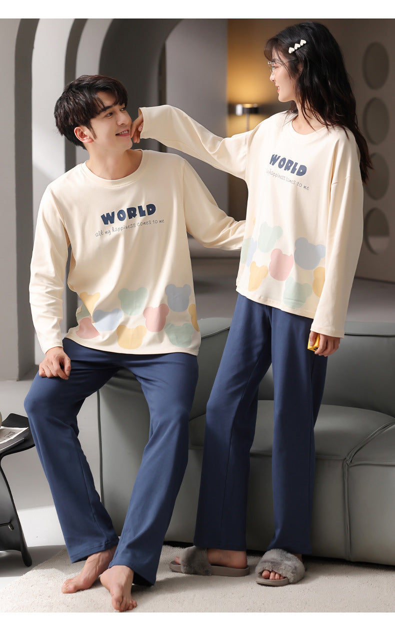 Matching Bears Couple PJs Set for Two (100% Cotton) - Gullei