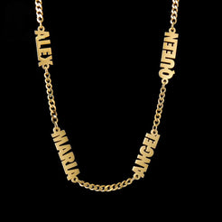 Thick Chain Multiple Names Necklace (Gift for Her) – Gullei