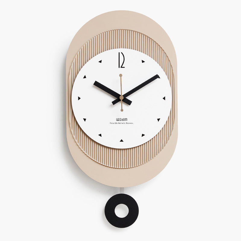 Modern Pendulum Analog Wall Clock for Living Room - Battery Operated ...