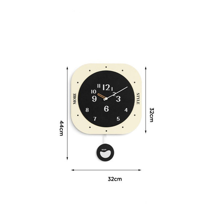 Modern Square Pendulum Silent Wall Clock for Livingroom/Bedroom - Gullei