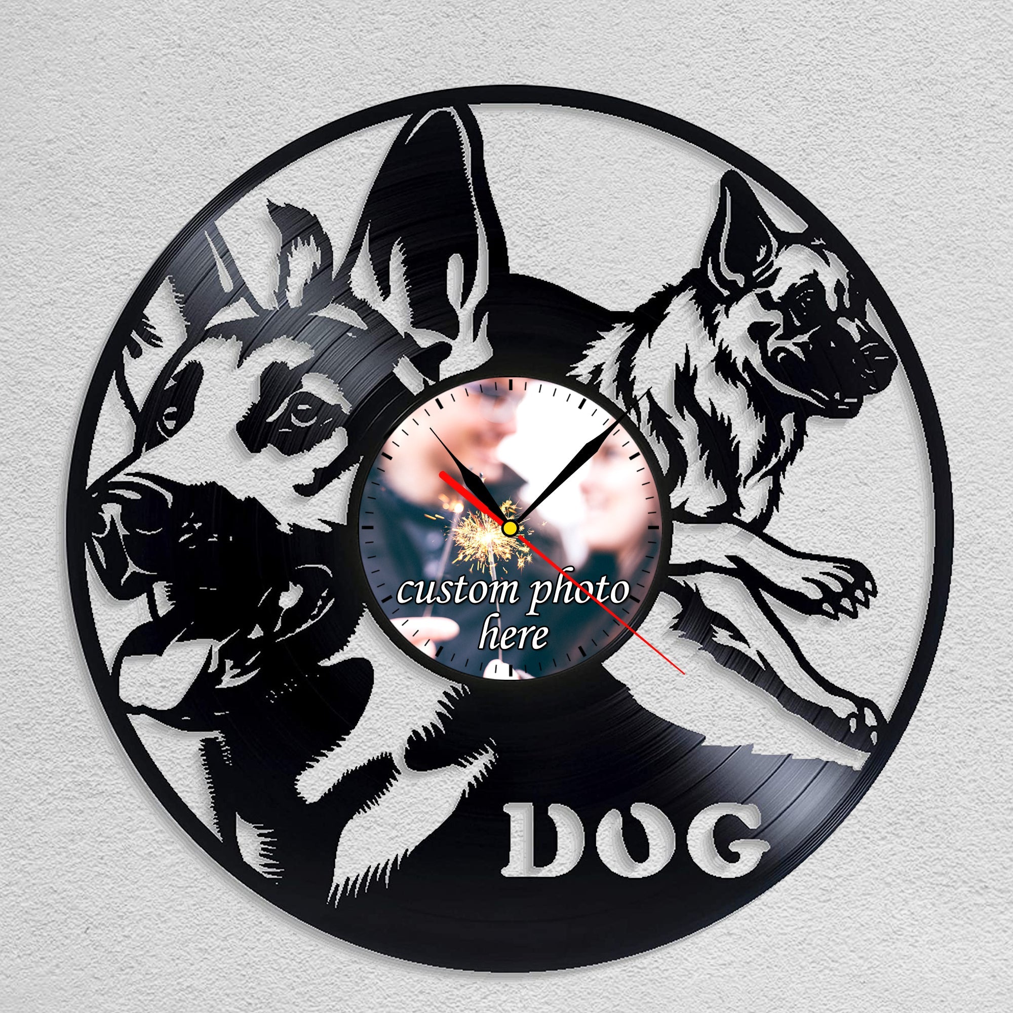 Personalized German Shepherd Clock | Custom LP Record Design – Gullei